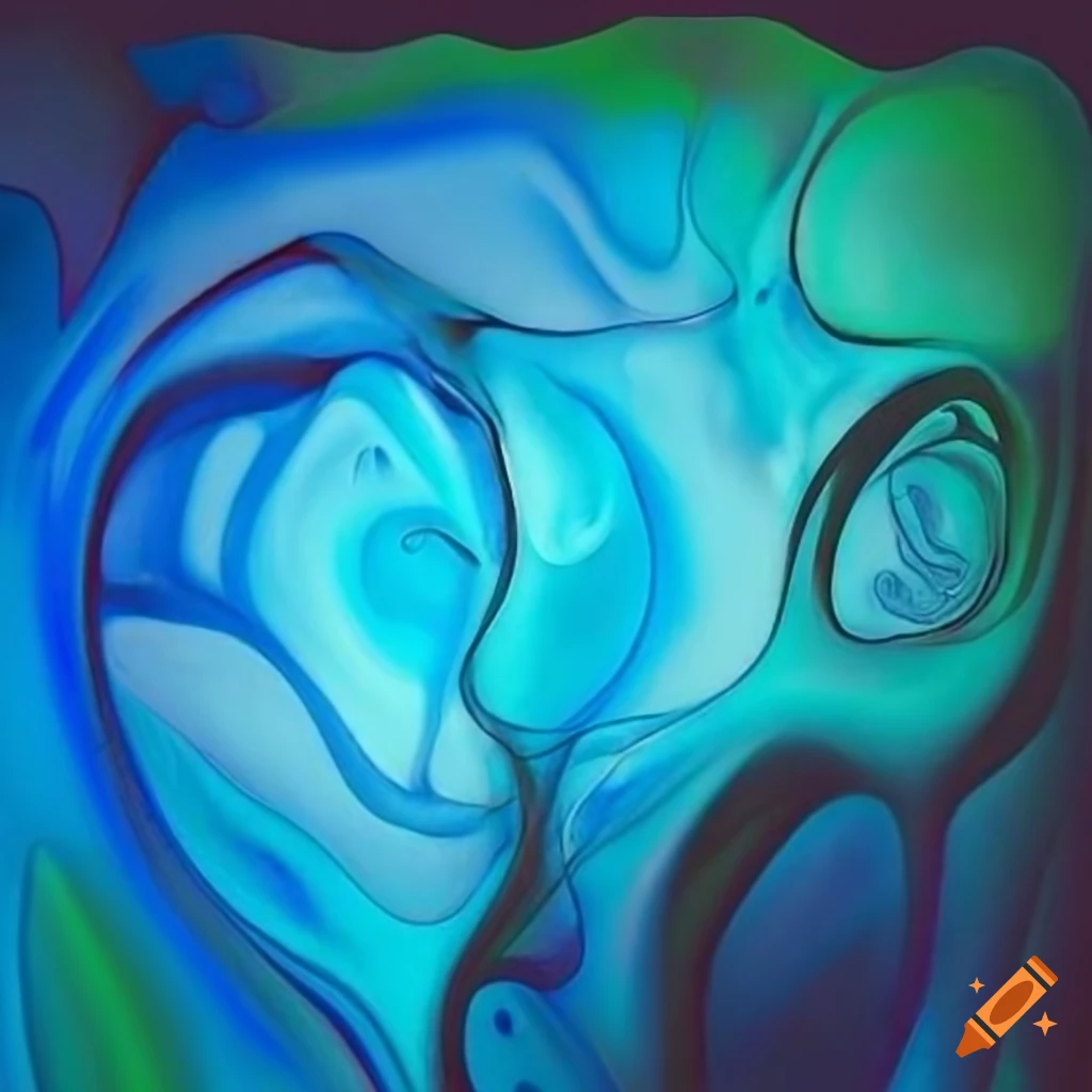 Abstract eclectic album cover with surrealism and blue colors