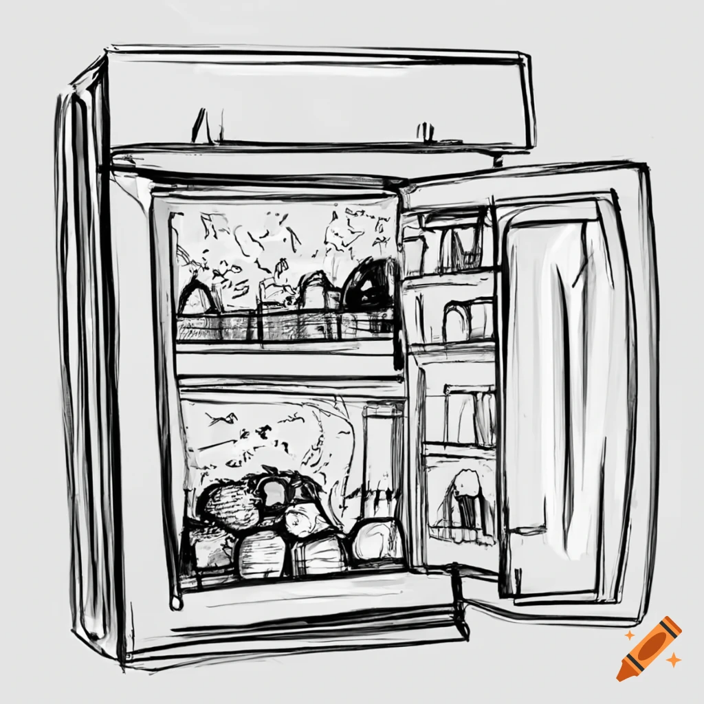 Penguin inside a chilly refrigerator