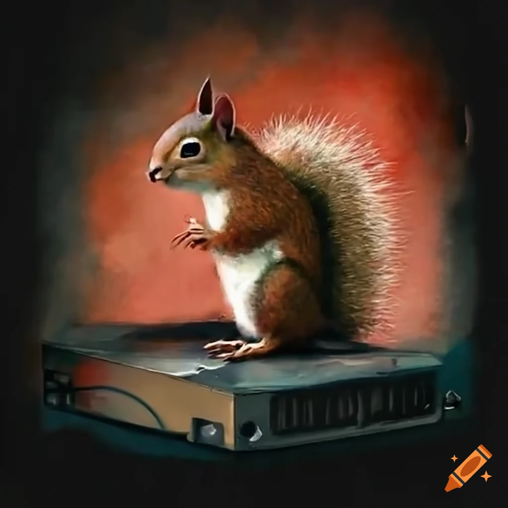 Squirrel with a hard disk
