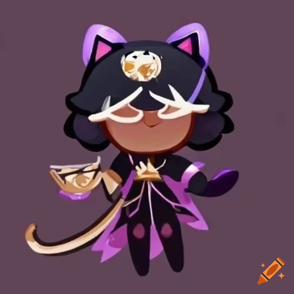 Gourmet black cat cookie from cookie run kingdom
