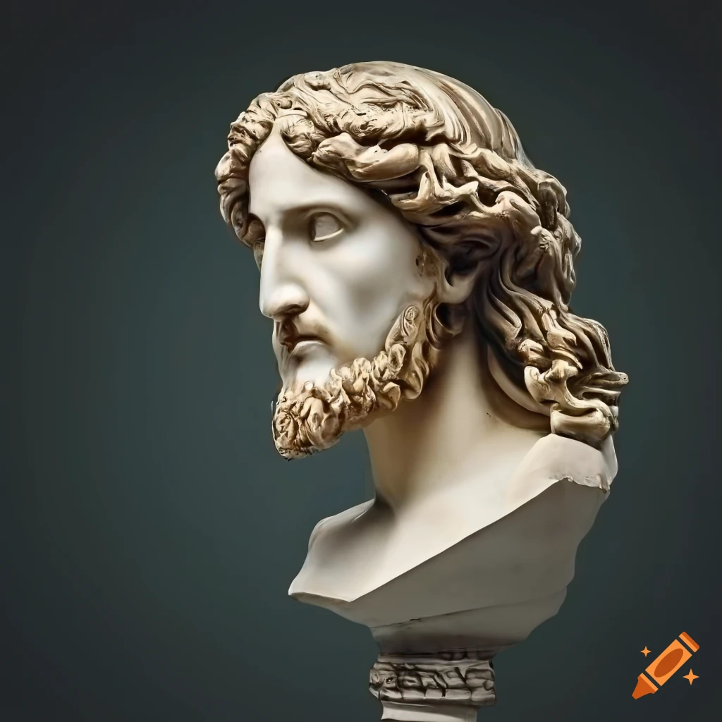 Classical roman bust of jesus christ