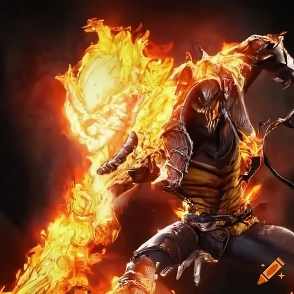 Scorpion and Ghost Rider fusion with incredible detail in 8K quality on ...