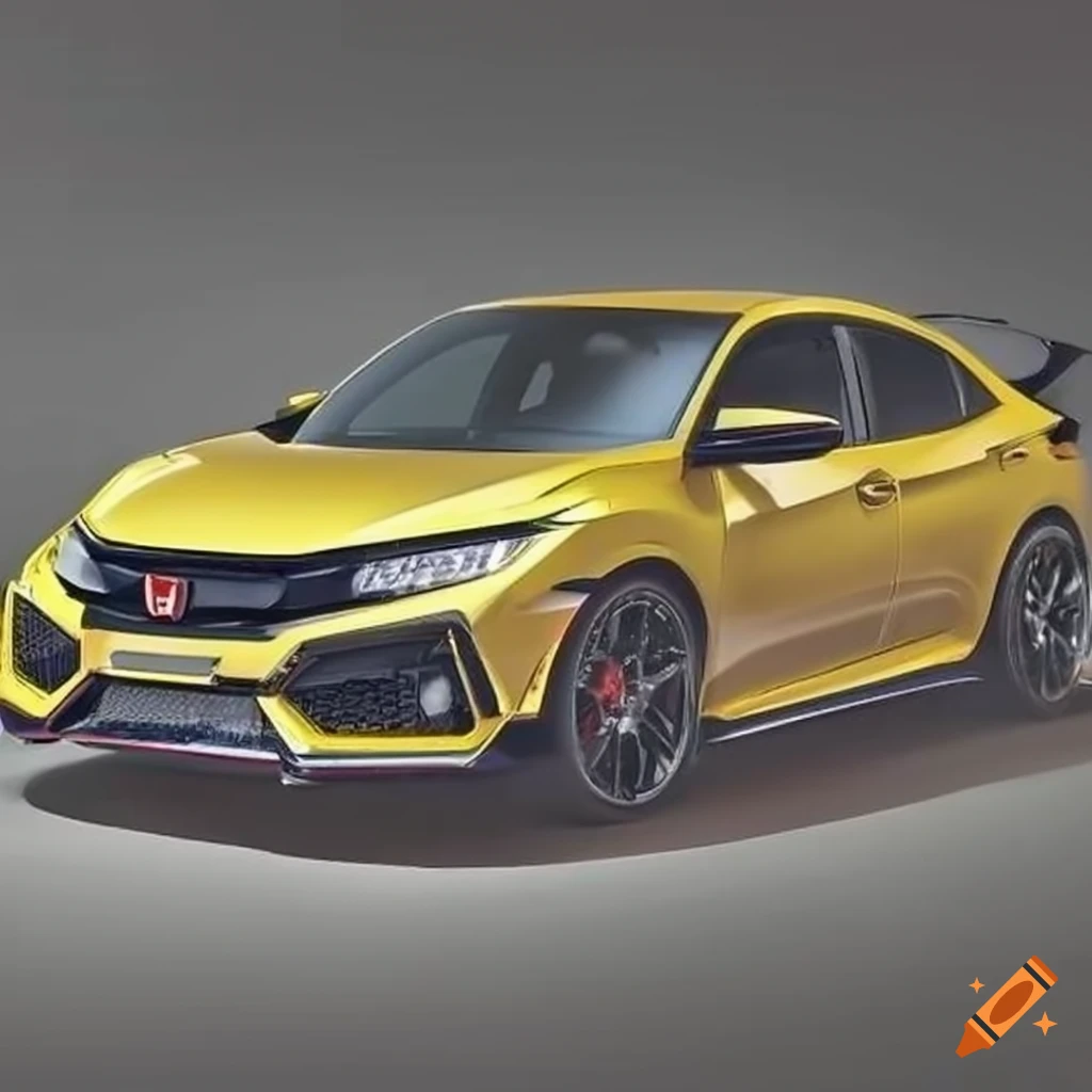 Yellow 2018 honda civic type r