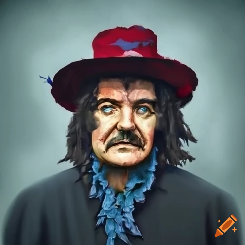 Portrait of musician Captain Beefheart made of flower petals on Craiyon