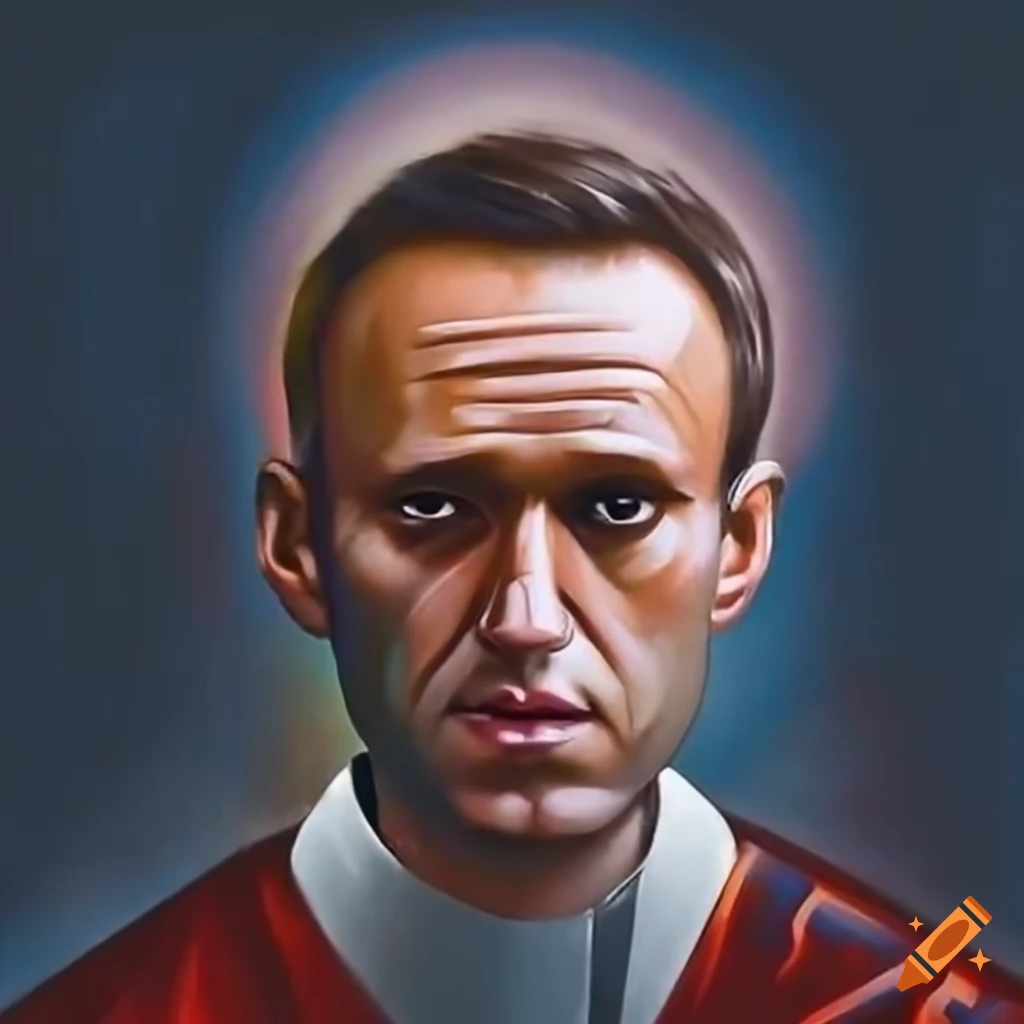 Aleksej navalny depicted as a saint on a russian orthodox icon on Craiyon