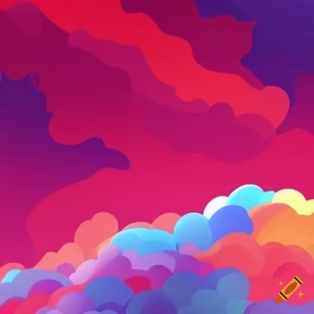 Light blue and red sky background