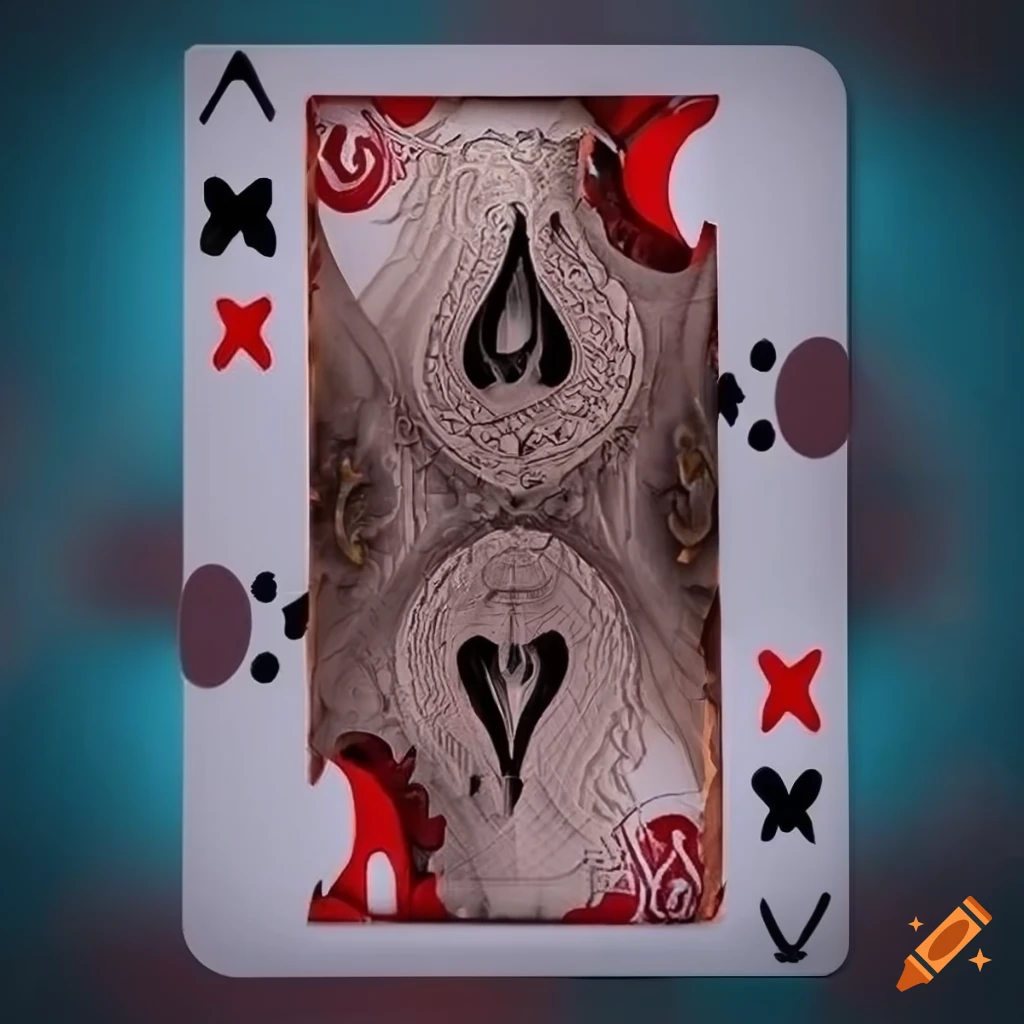 Surrealistic 3d design for ace of spades playing card