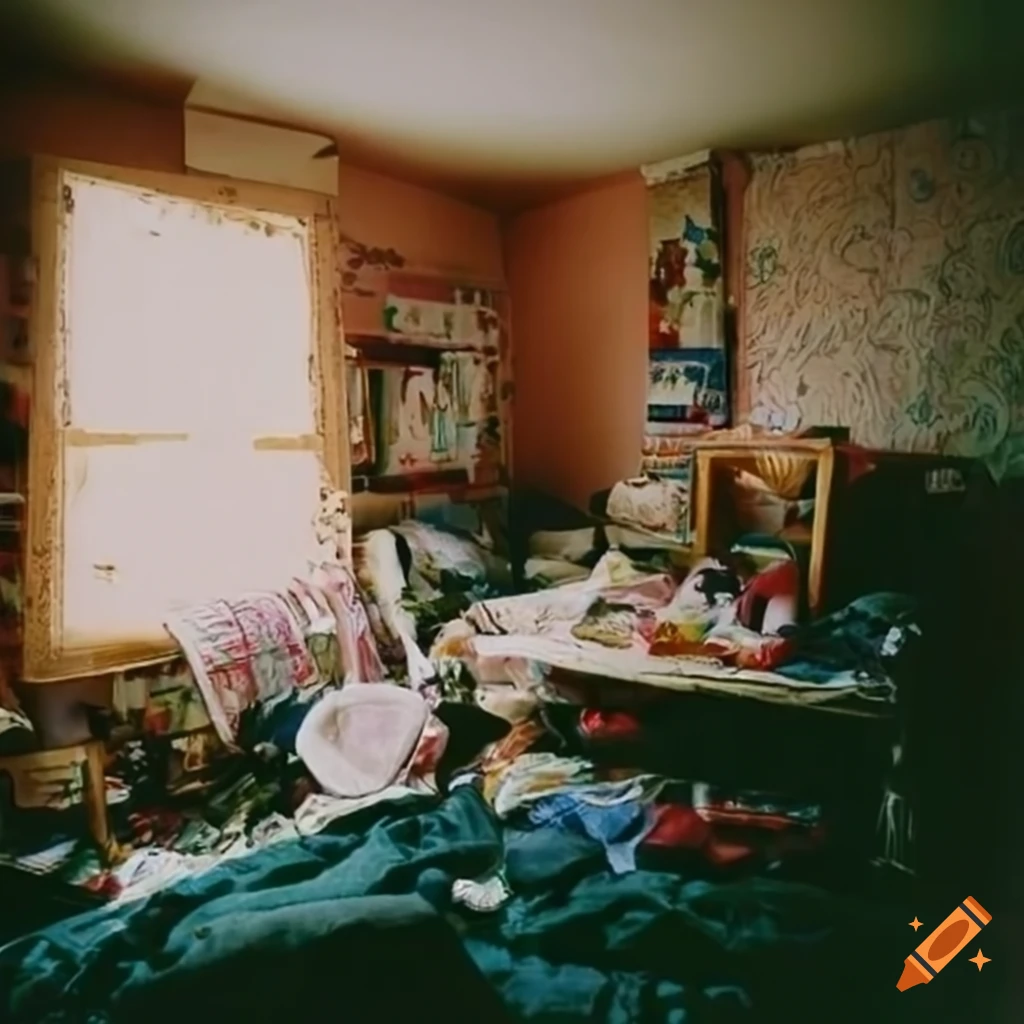 Messy realistic 90s bedroom on Craiyon