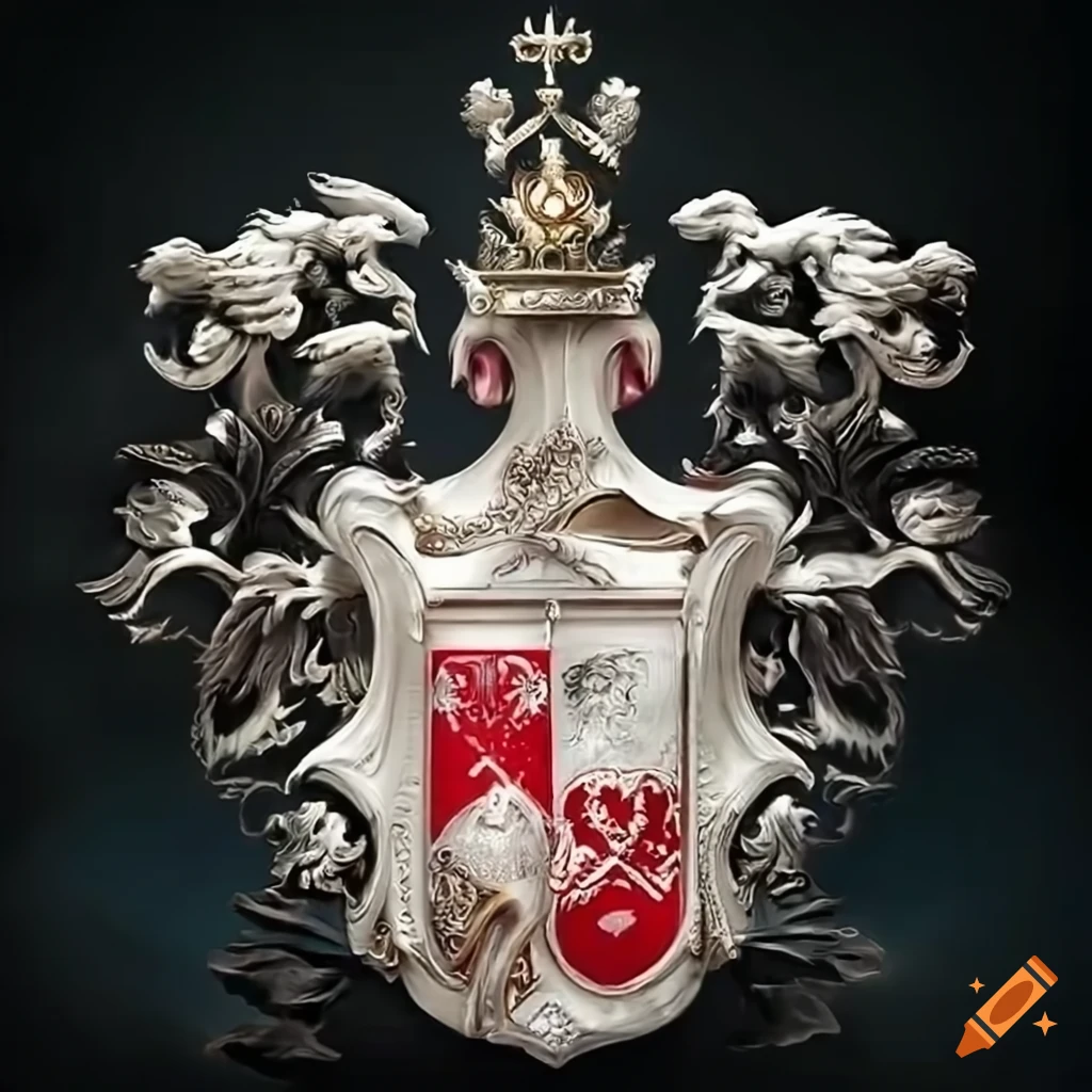 Impressive white royal crest representing the noble lineage and legacy ...