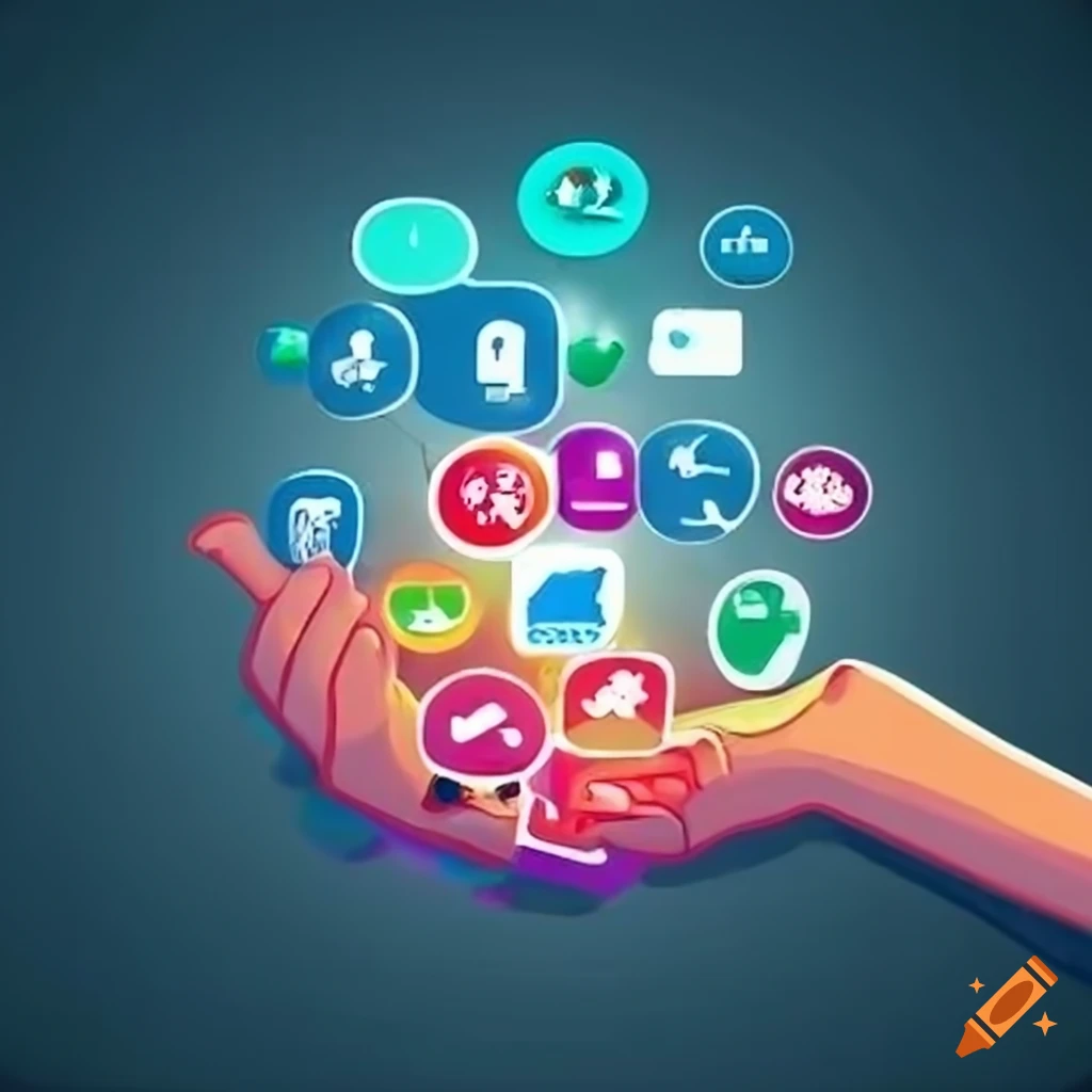 Social hands logo design concept for social media management company on ...