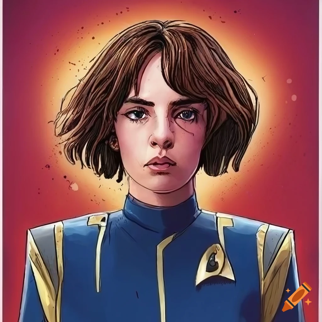 Maya Hawke as a character from Star Trek Discovery in comic book style ...