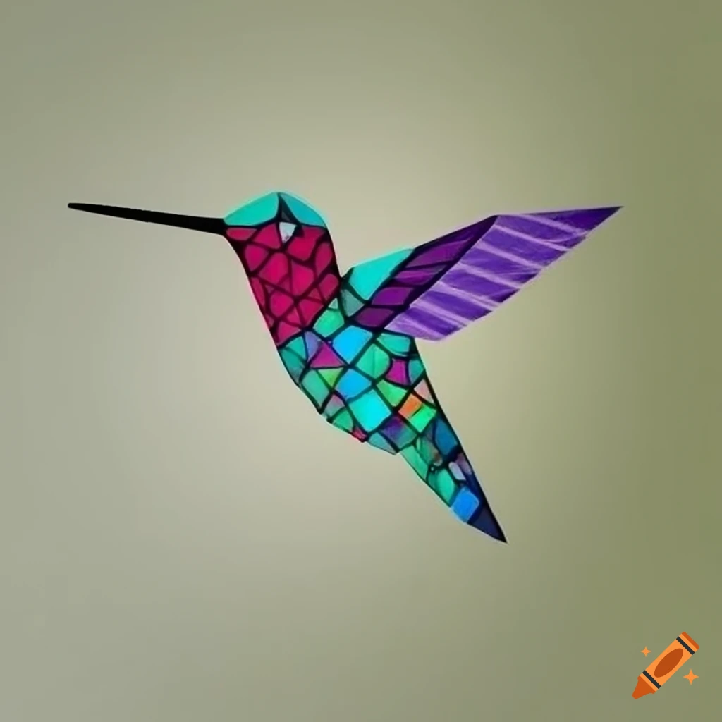 Geometric hummingbird artwork
