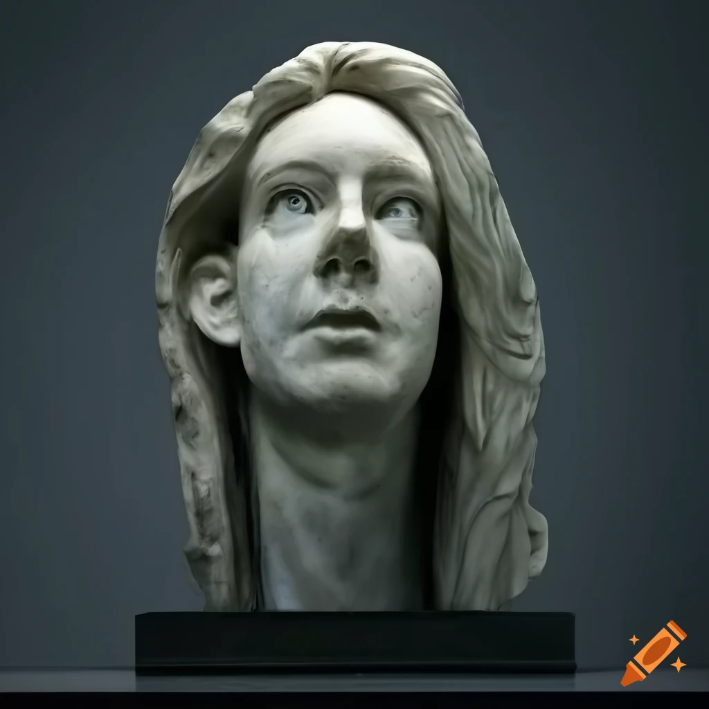 Sculpture of Elizabeth Holmes by H.R Giger with a distinctive white ...
