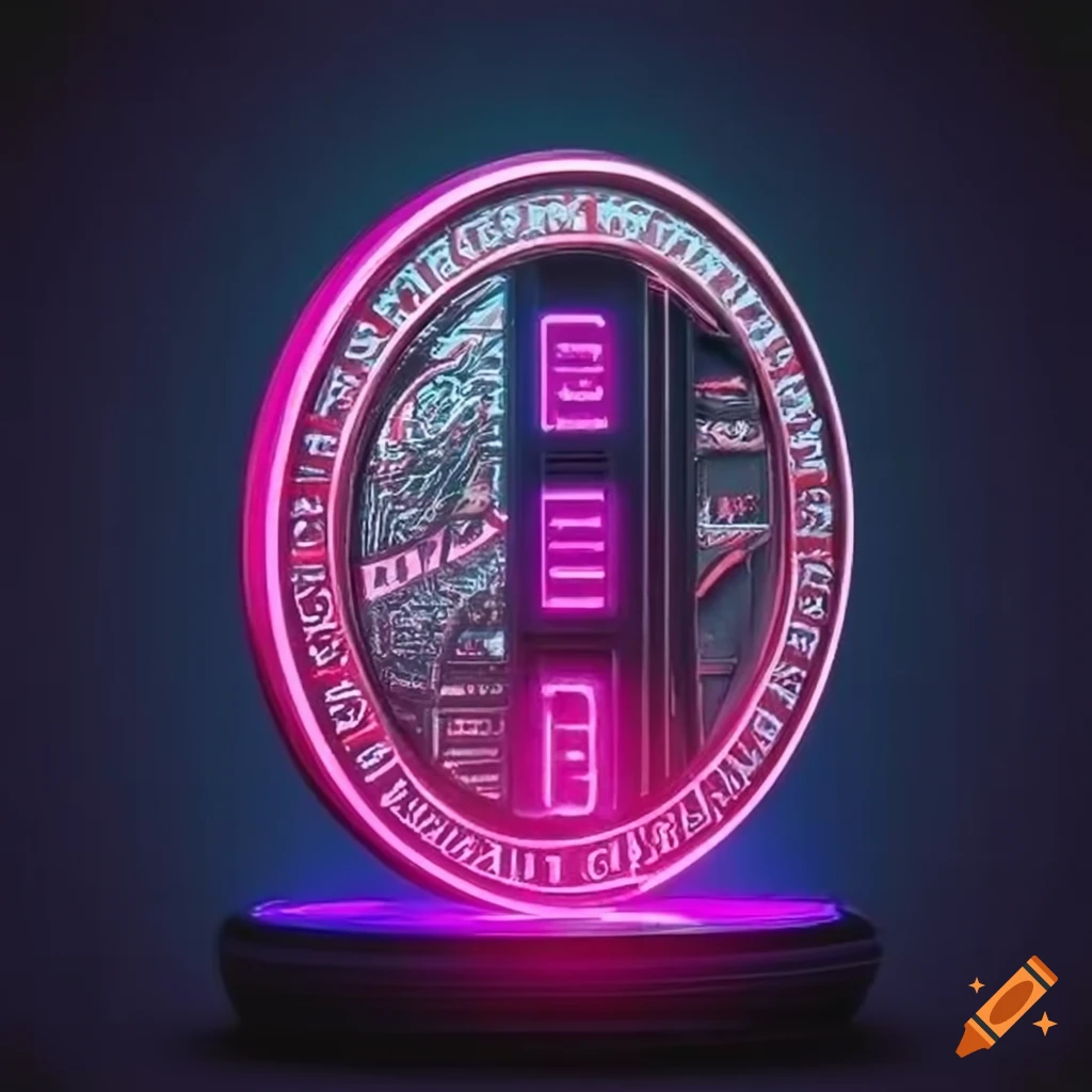 Futuristic cyberpunk style 'neon metro' currency display