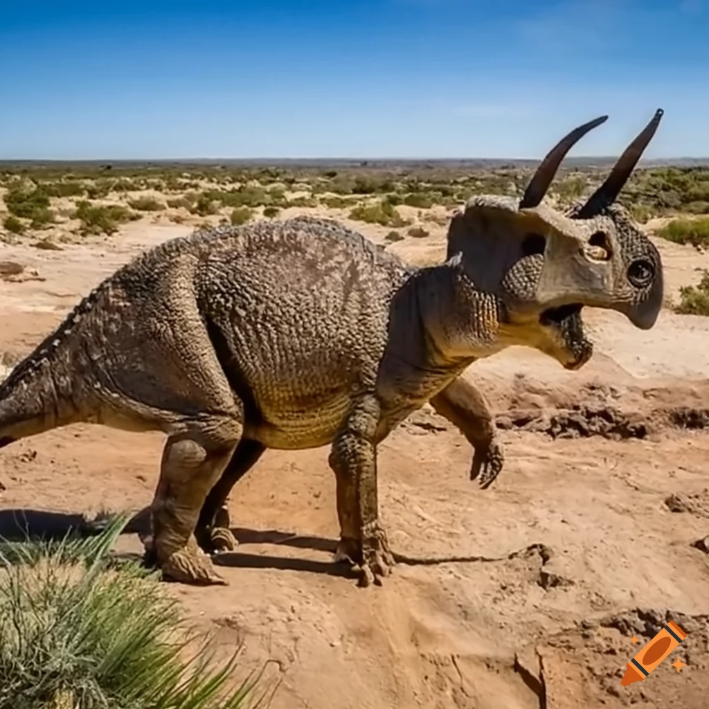 Protoceratops in arizona desert environment