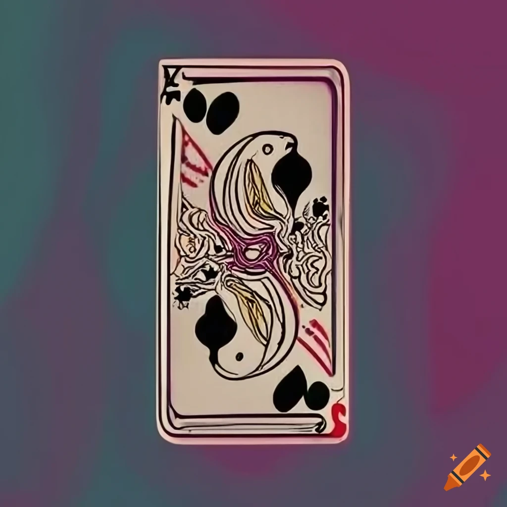 Line art playing card illustration