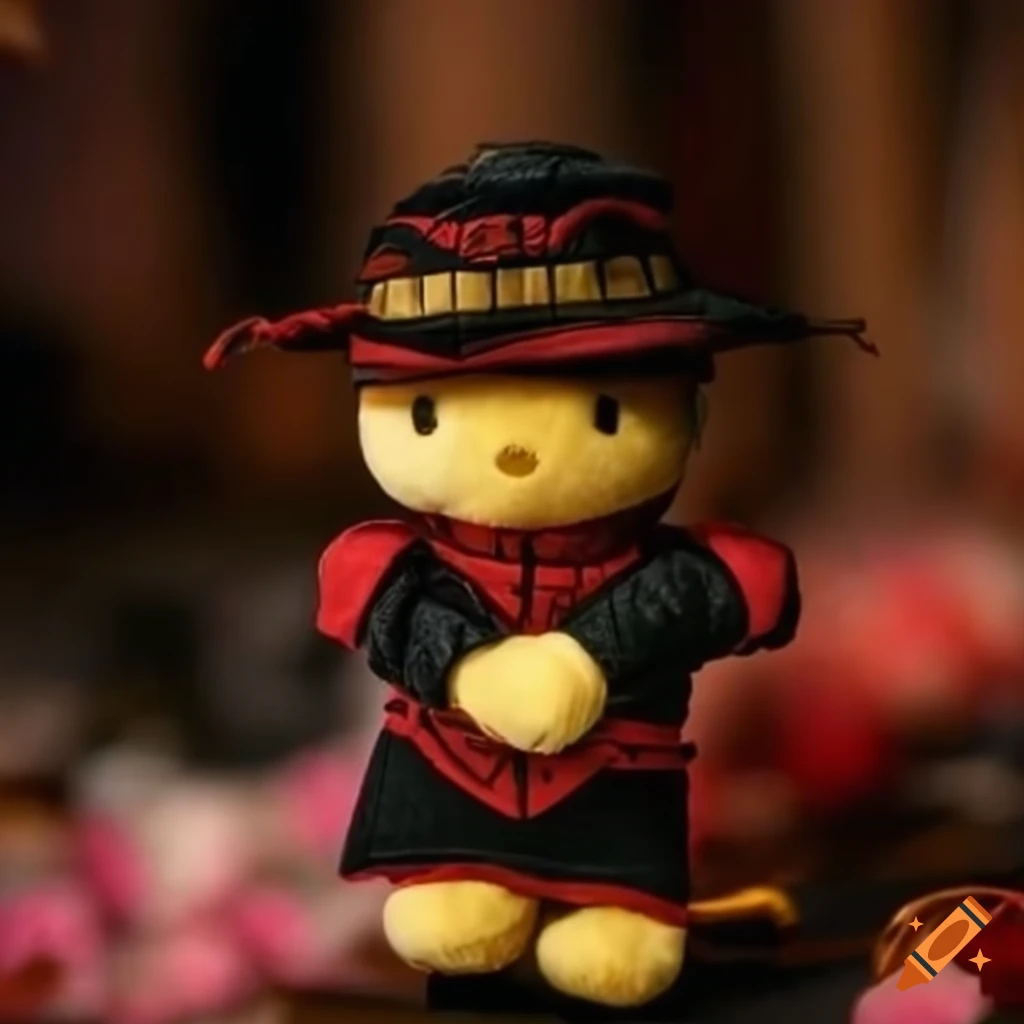 Kung lao with a hello kitty plushie