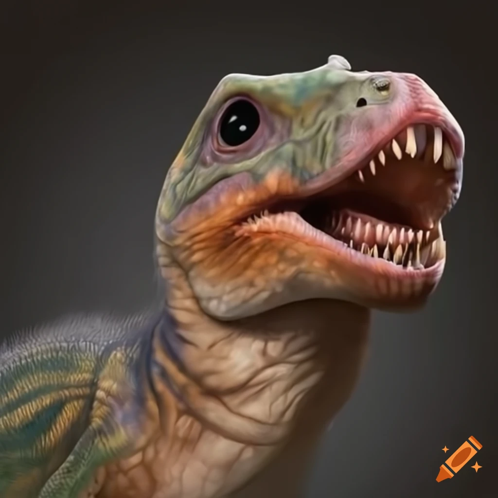 Photorealistic image of a dinosaur resembling a modern hamster