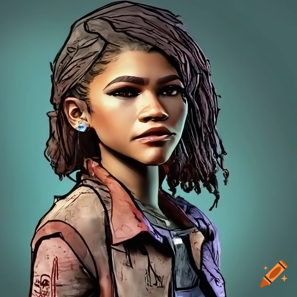 Zendaya in the style of telltale's the walking dead