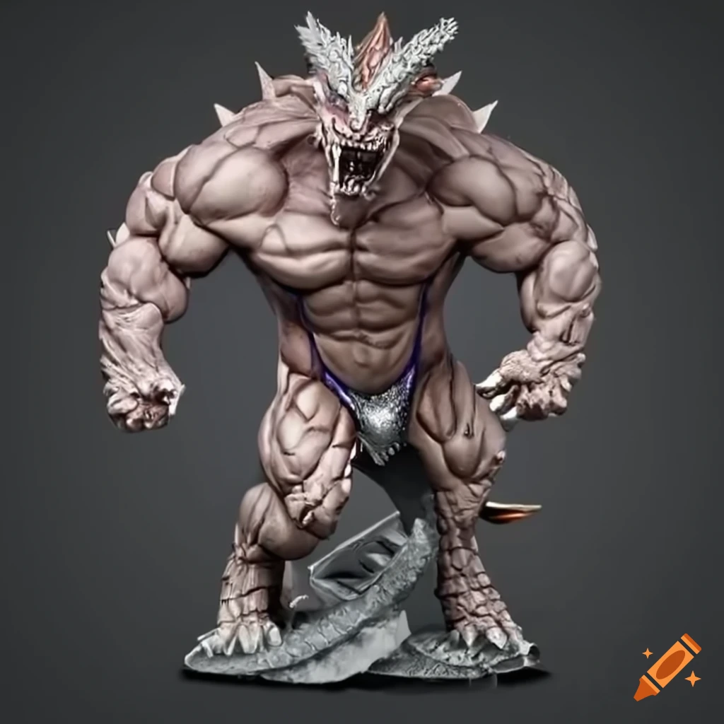 Muscular dragon with spikes and scales on Craiyon