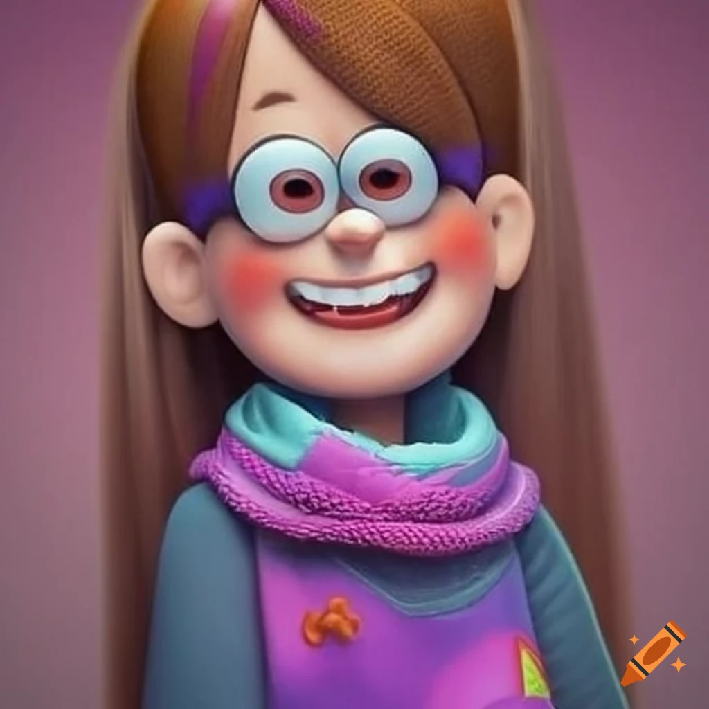 Photorealistic depiction of mabel pines on Craiyon