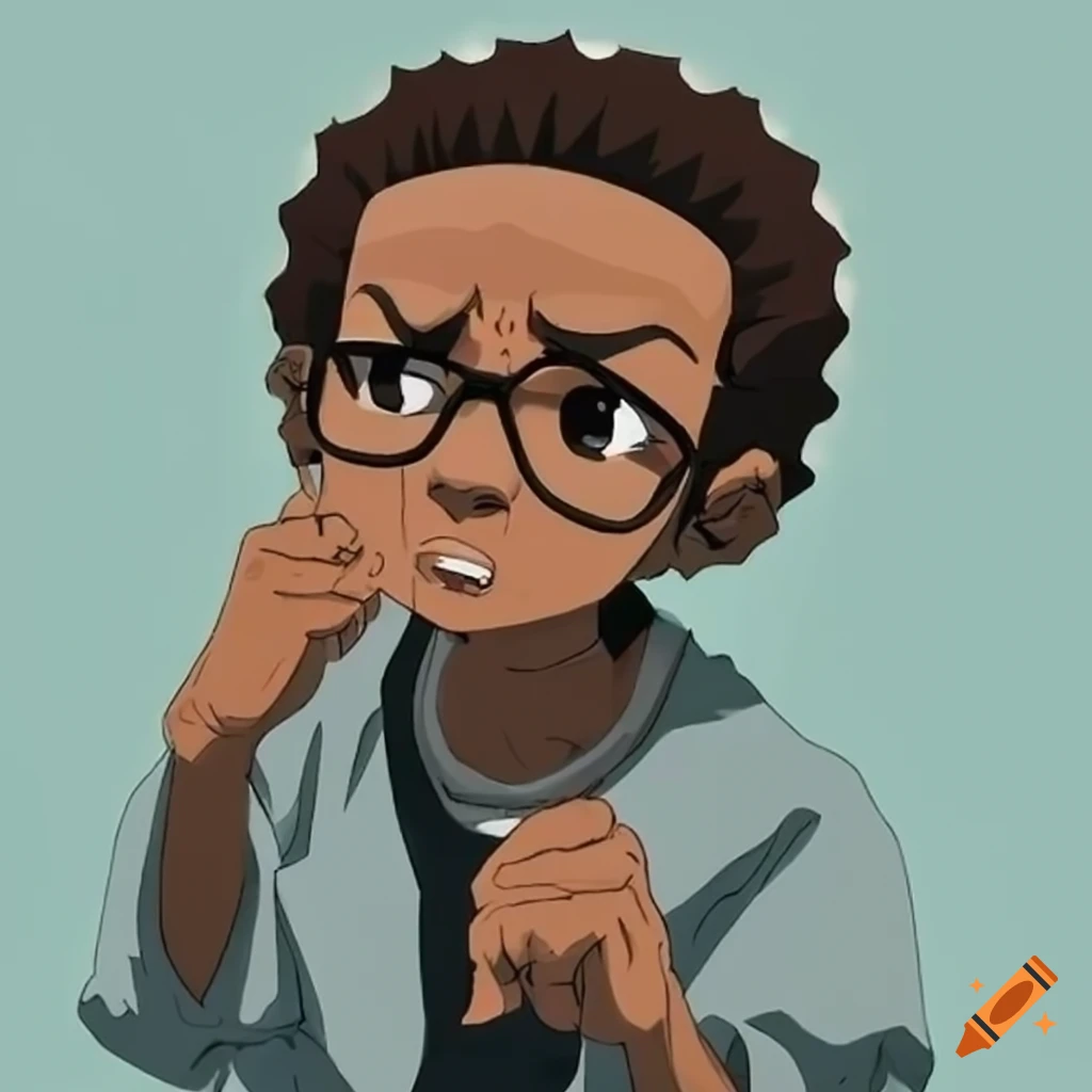Confused Black Grandfather With Glasses In Boondocks Style On Craiyon