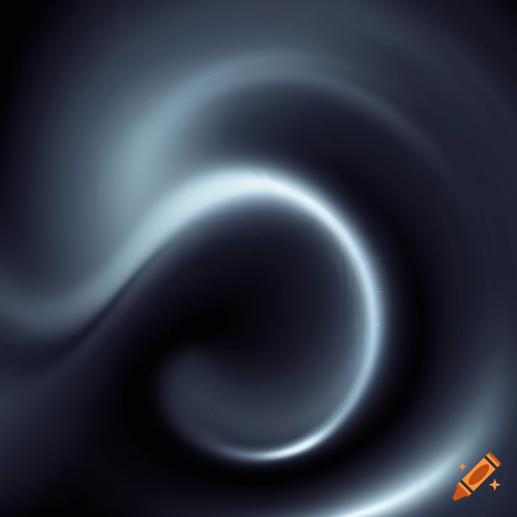 Abstract white swirl on subtle tone with pitch black background on Craiyon