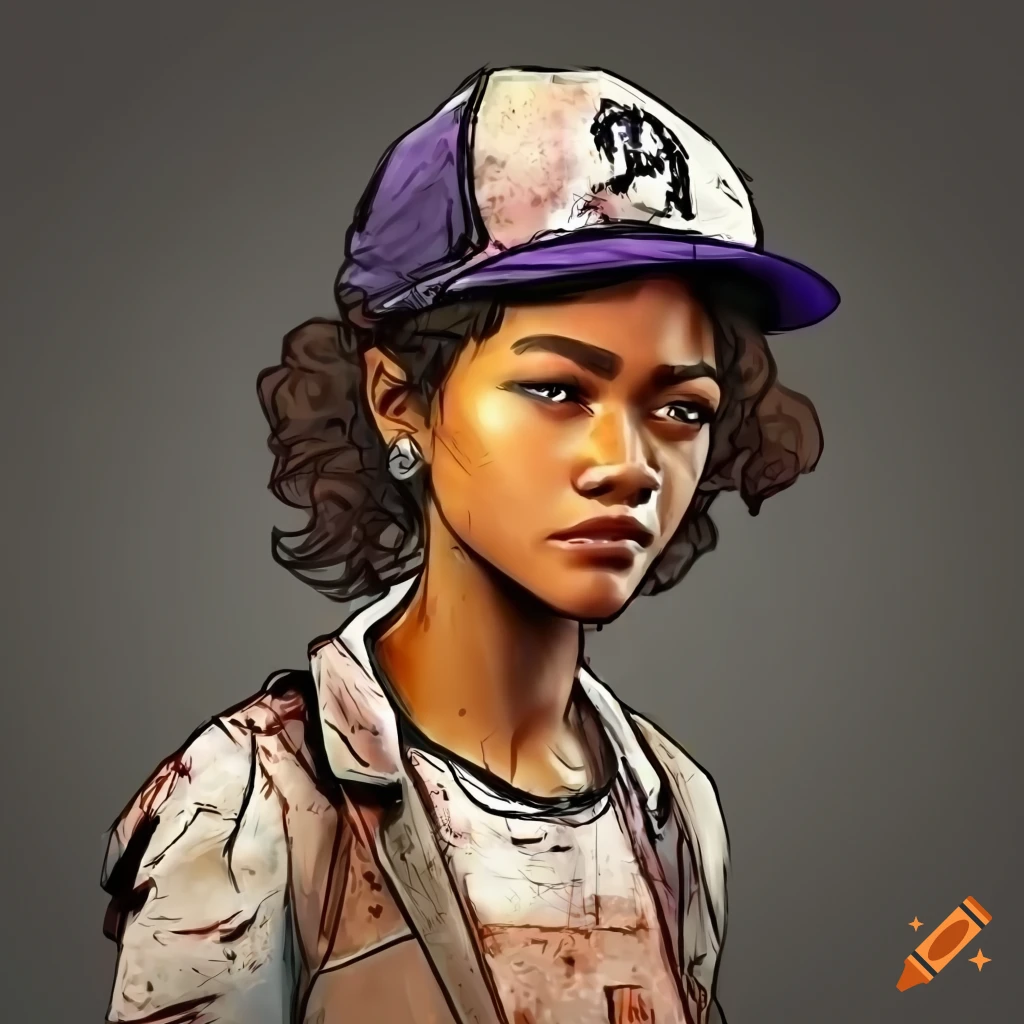 Zendaya as Clementine in Telltale's The Walking Dead style on Craiyon