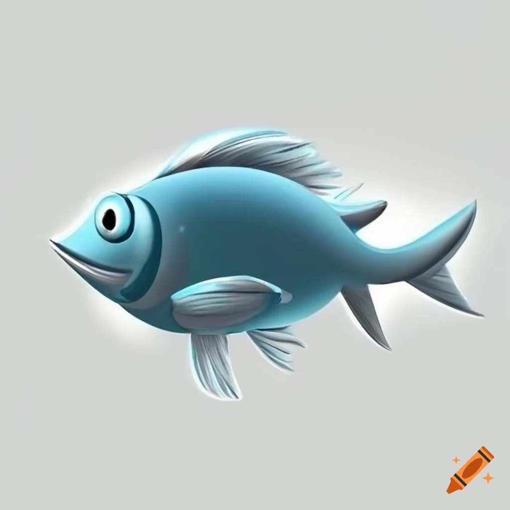 Cartoon silver fish illustration