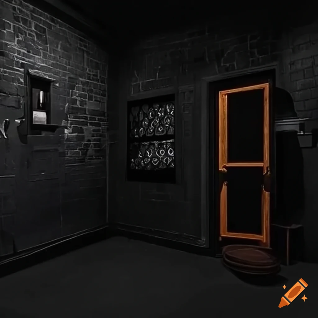 Dark-themed escape room on Craiyon