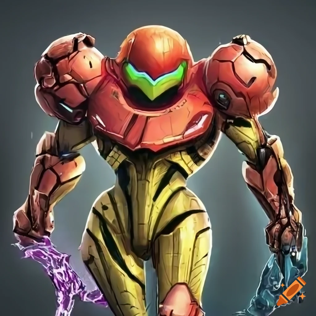 Metroid drawn by jim lee in 8k resolution on Craiyon