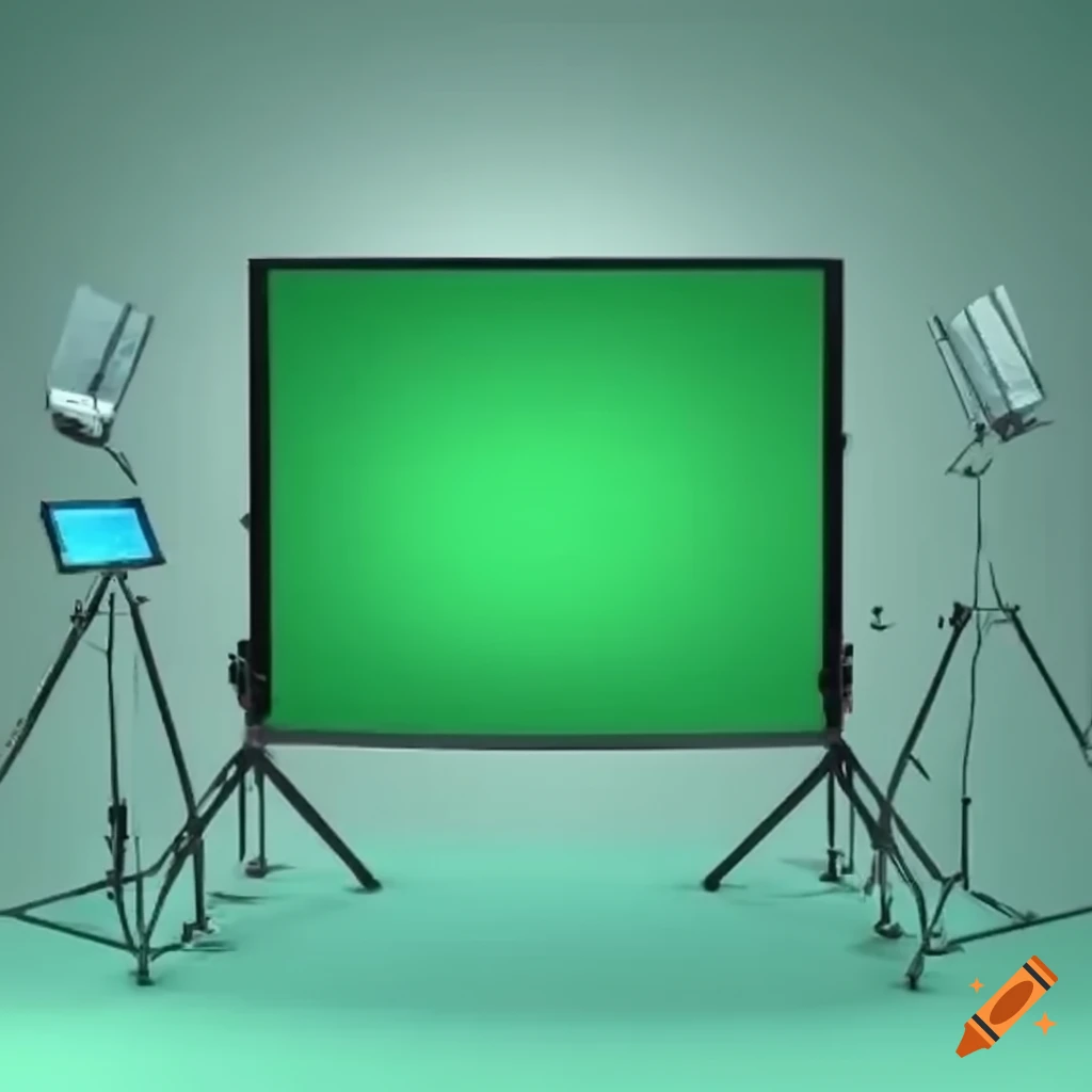 Green screen studio on Craiyon