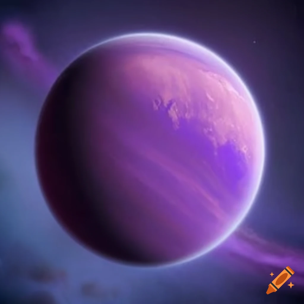 Beautiful purple planet viewed from outer space on Craiyon