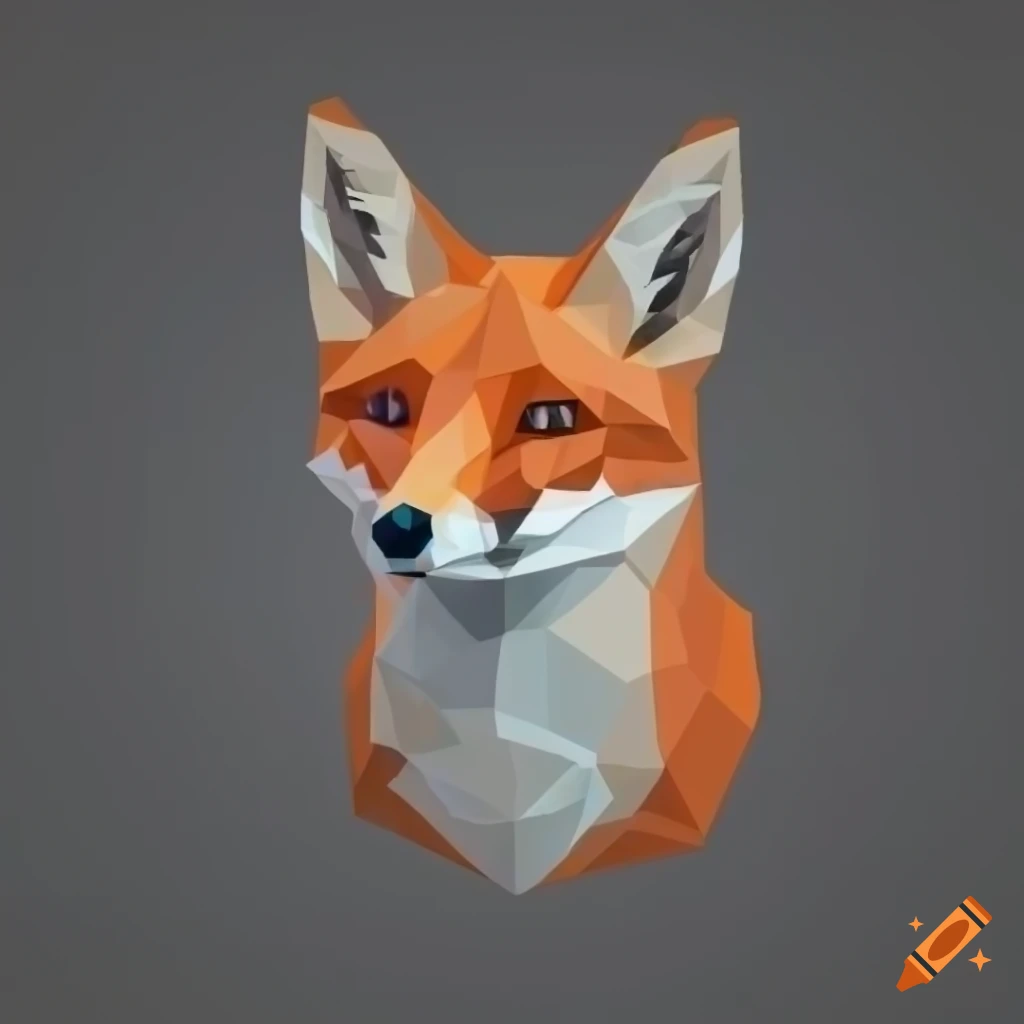 Low poly fox illustration