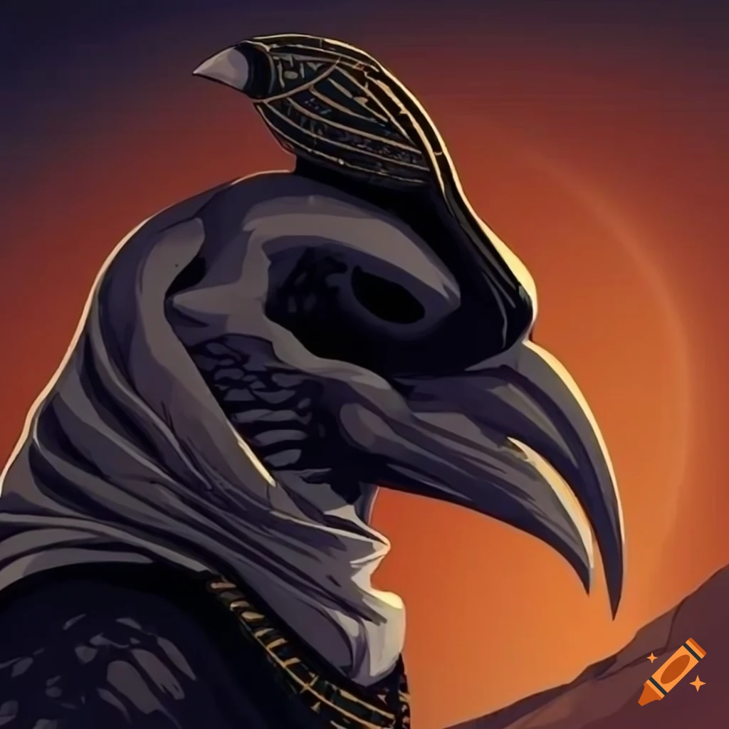 Egyptian god raven skull moon knight on Craiyon