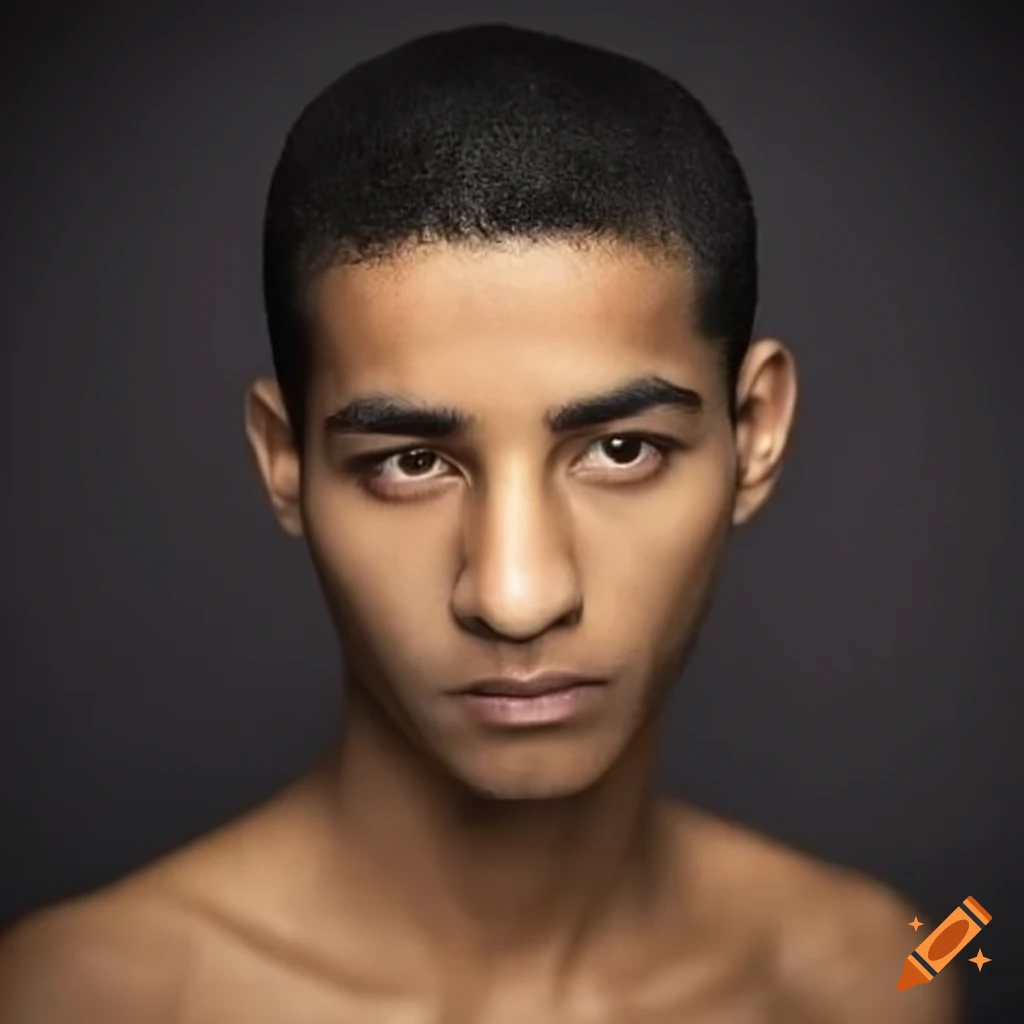 Portrait of a man with arabic features and wavy black hair on Craiyon