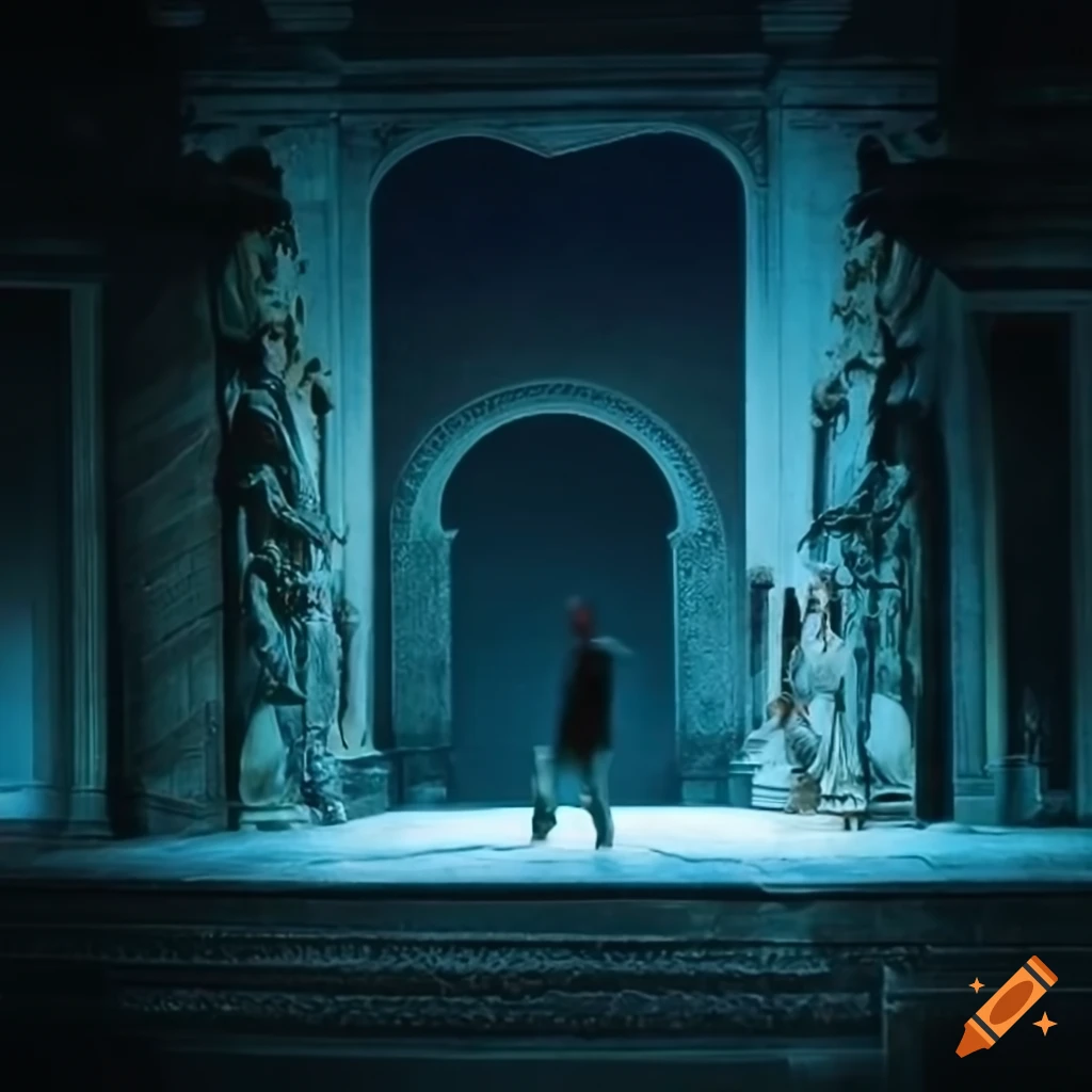 Theater scenography concept and history in Metzler Lexicon on Craiyon