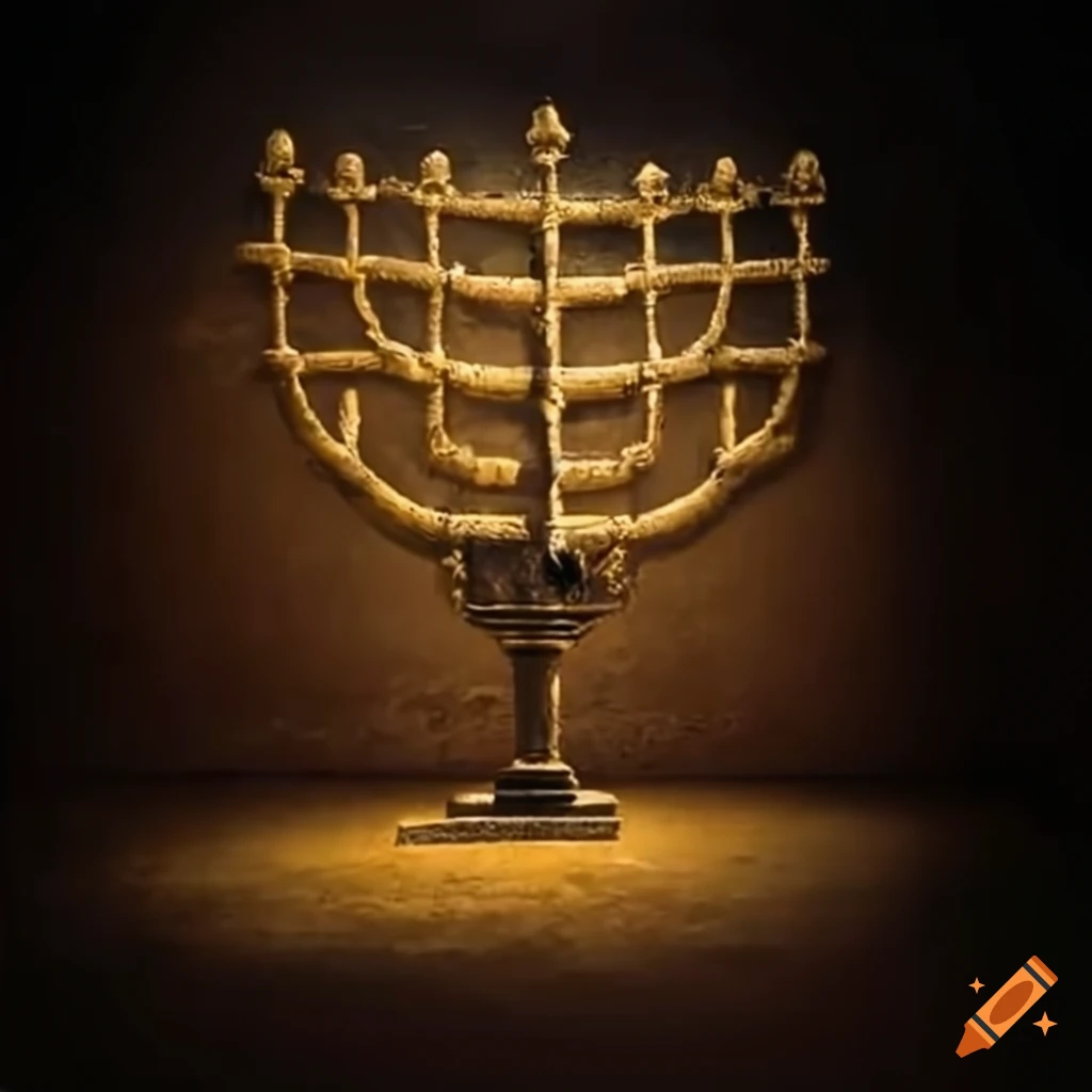 Ancient underground chamber with jewish menorah lock