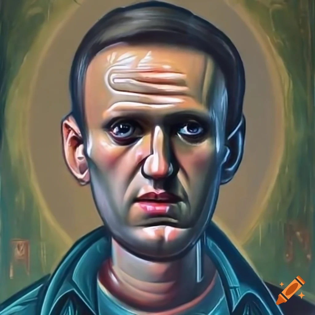 Aleksej navalny depicted as a saint on a russian orthodox icon
