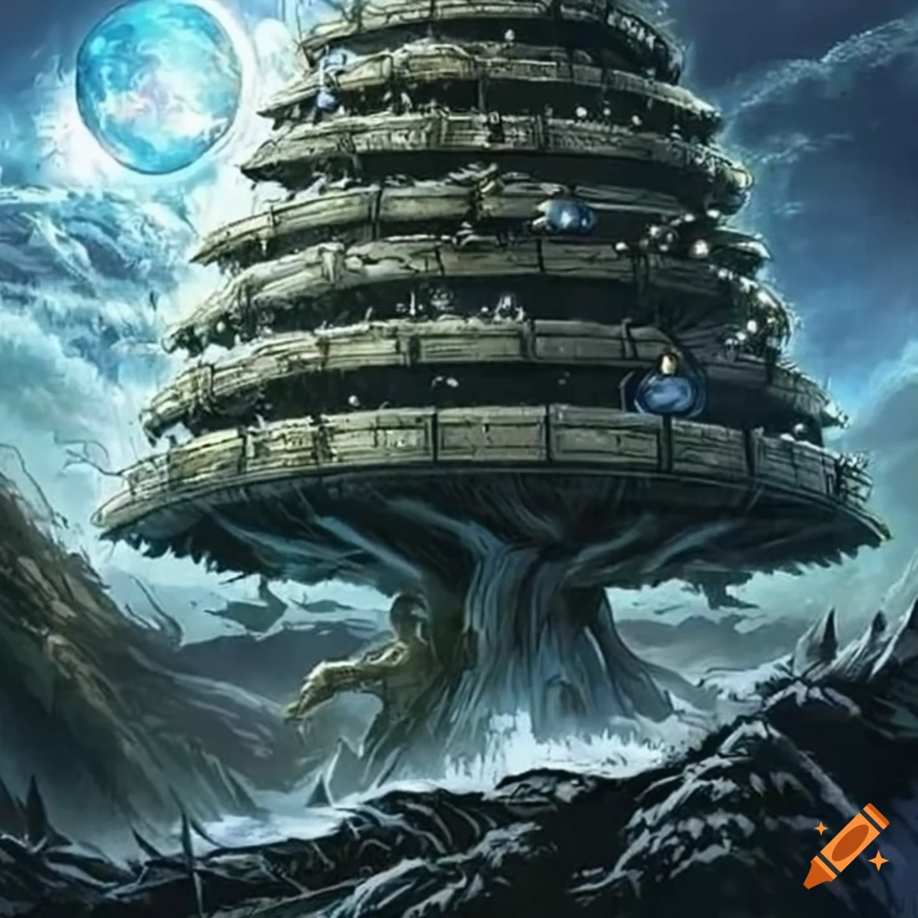 Giant christmas tree on an alien planet in a dark fantasy setting on ...