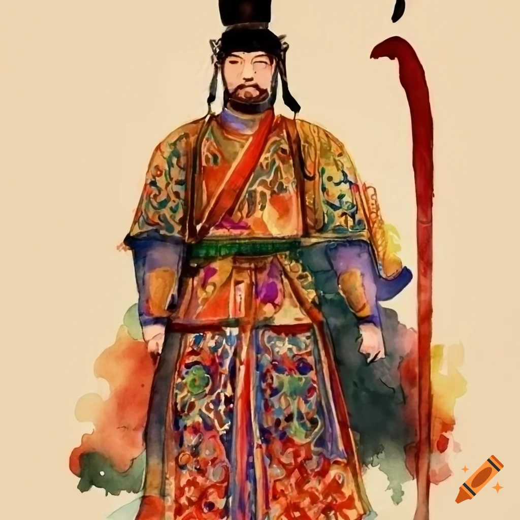 Ming dynasty palace guard in watercolor on Craiyon