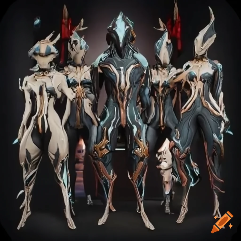 Clan group photo dressed as warframe in-game characters