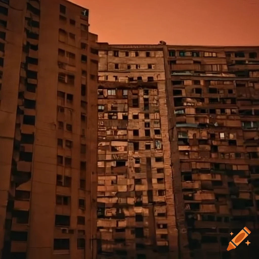 Soviet apartment blocks in a martian colony on Craiyon
