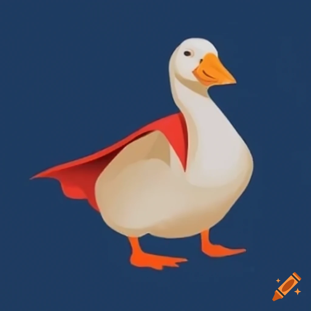 Goose wearing a superhero costume