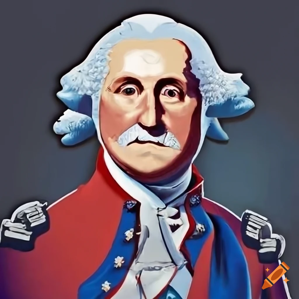 George Washington dressed as the 4th of July mascot on Craiyon