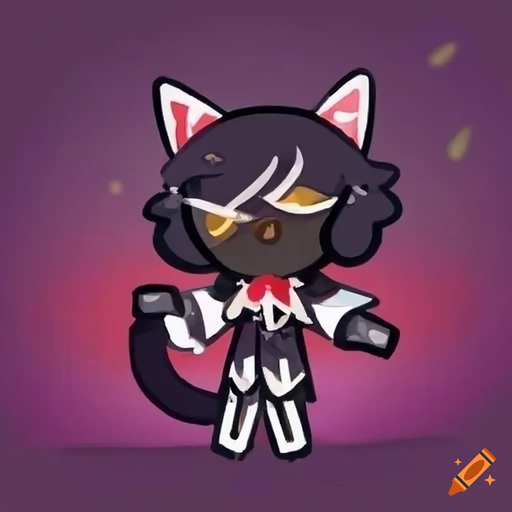 Gourmet black cat cookie from Cookie Run Kingdom on Craiyon