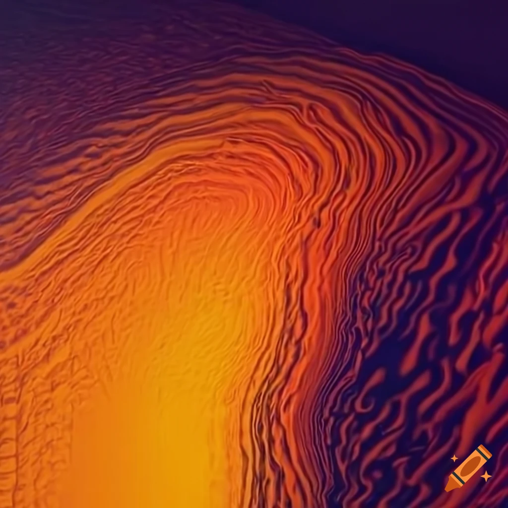 Abstract orange wave distortion pattern on Craiyon