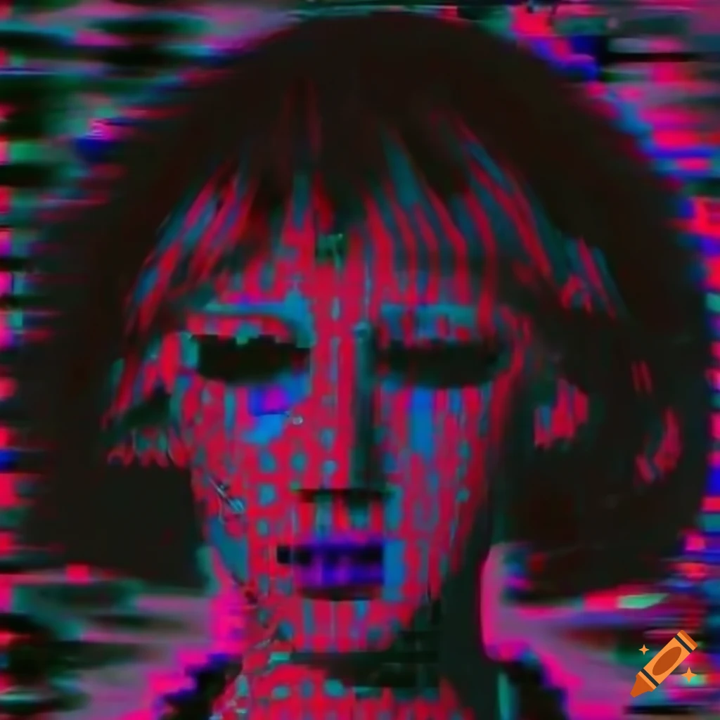 Digital decay glitch art with retro aesthetic on Craiyon