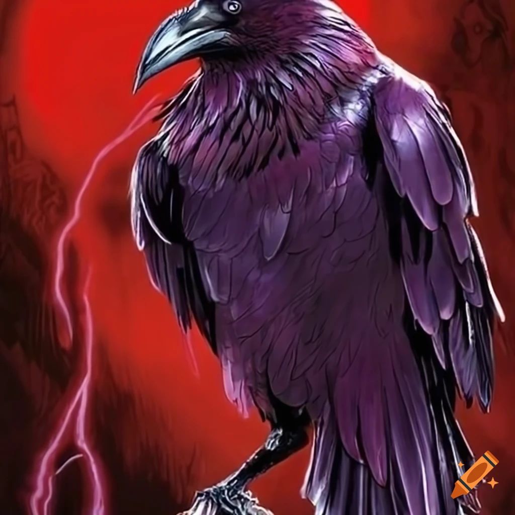 Red raven on Craiyon