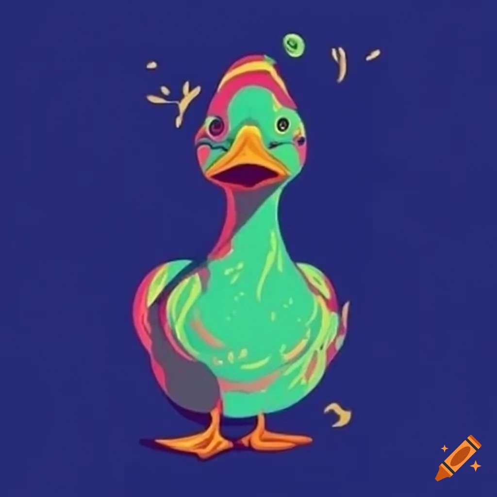 Duck enjoying a surreal mexicali tripping vibe on Craiyon
